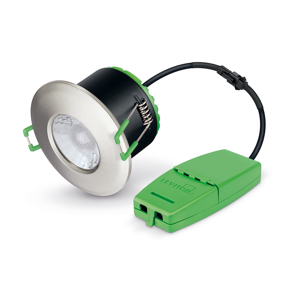 JCC V50 LED Downlight Fire Rated IP65 Brushed Nickel - Vision Lighting Ltd