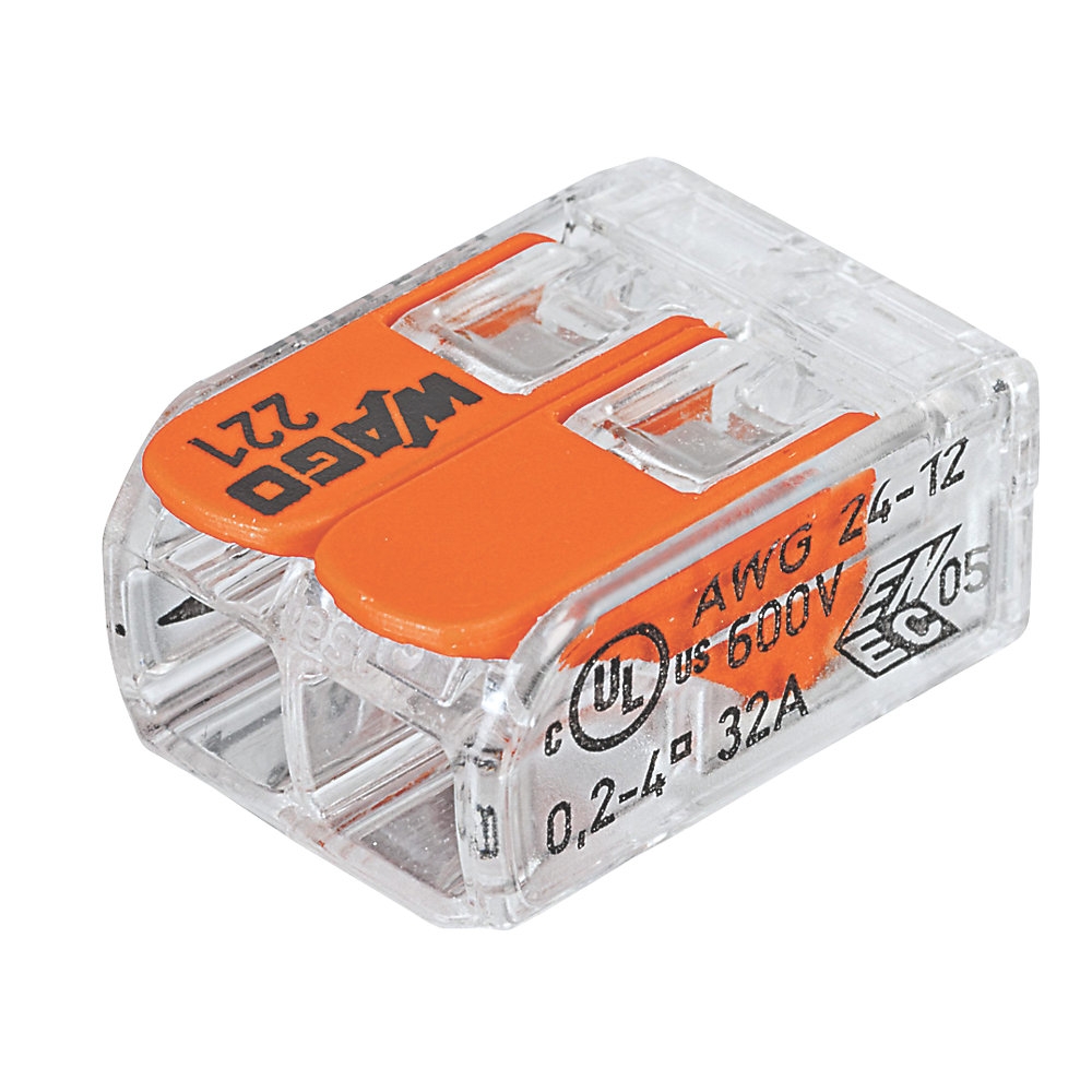 Wago 221-412 2-Way Lever Connector 100 Box - Vision Lighting Ltd